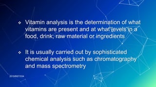 Vitamin Analysis in Food | PDF