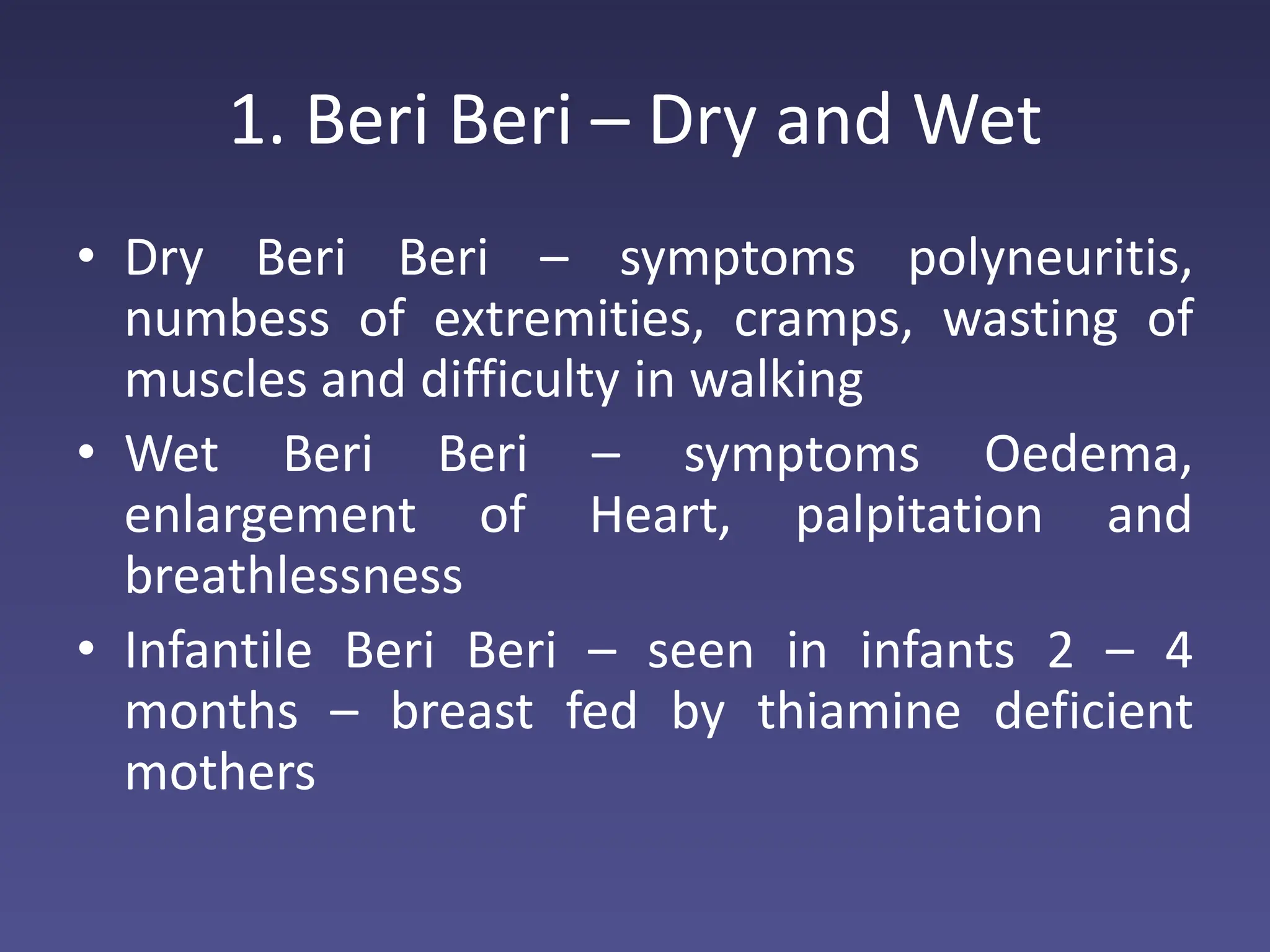 VITAMIN B1 - THIAMINE Functions, Food Sources and Deficiency | PPT