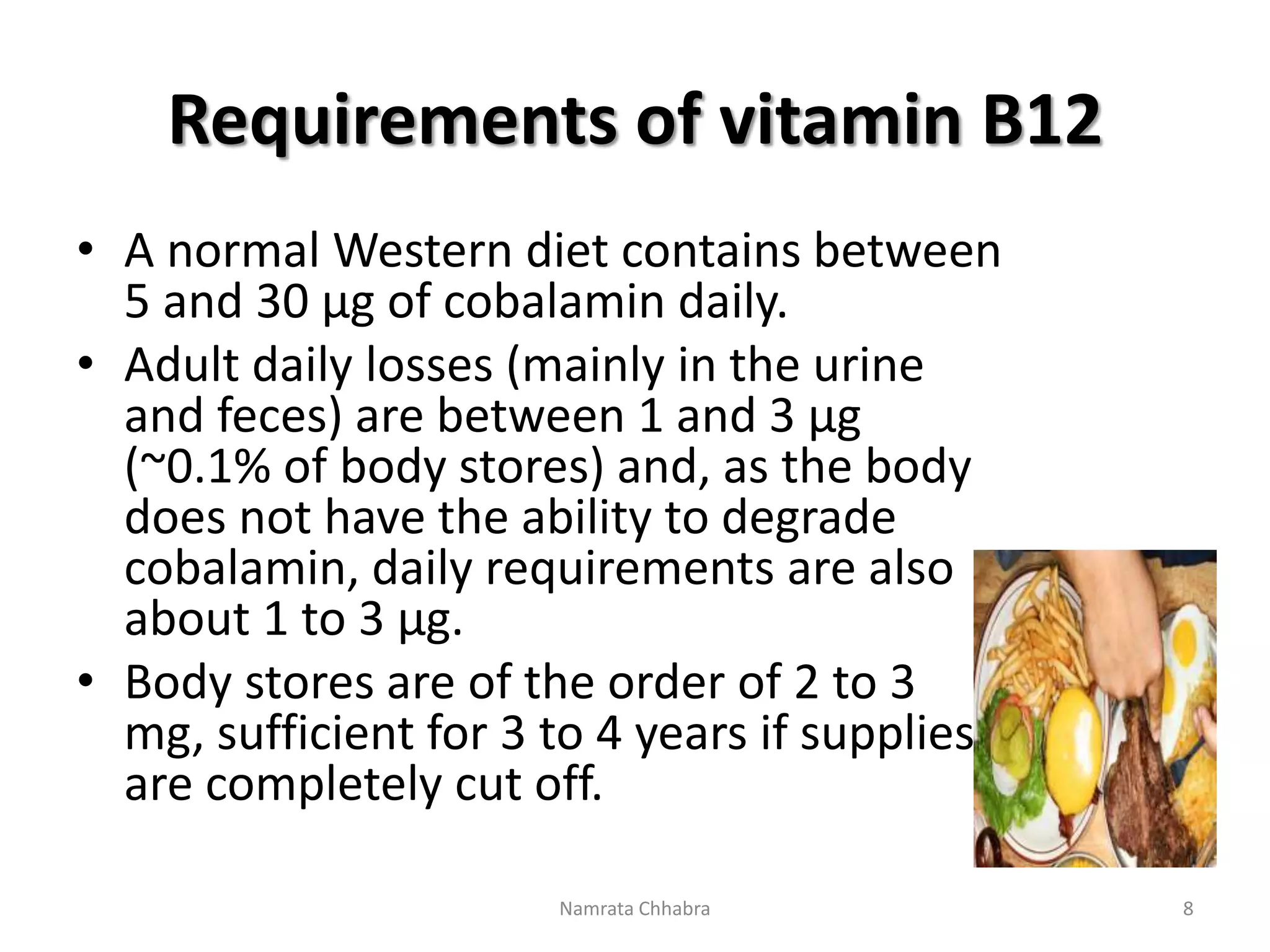 Vitamin B12- Chemistry, functions and clinical significance | PPTX