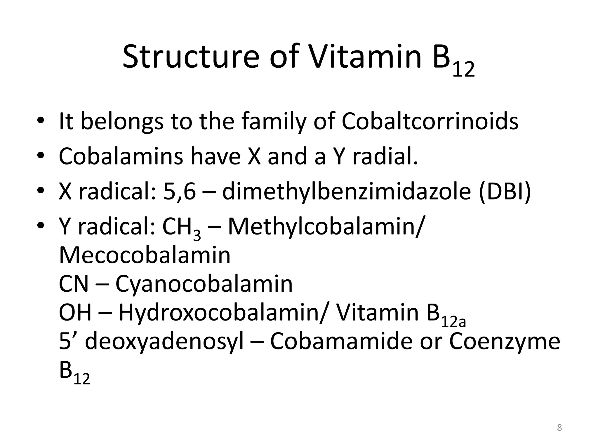Vitamin B-12: Cyanocobalamin | PPTX