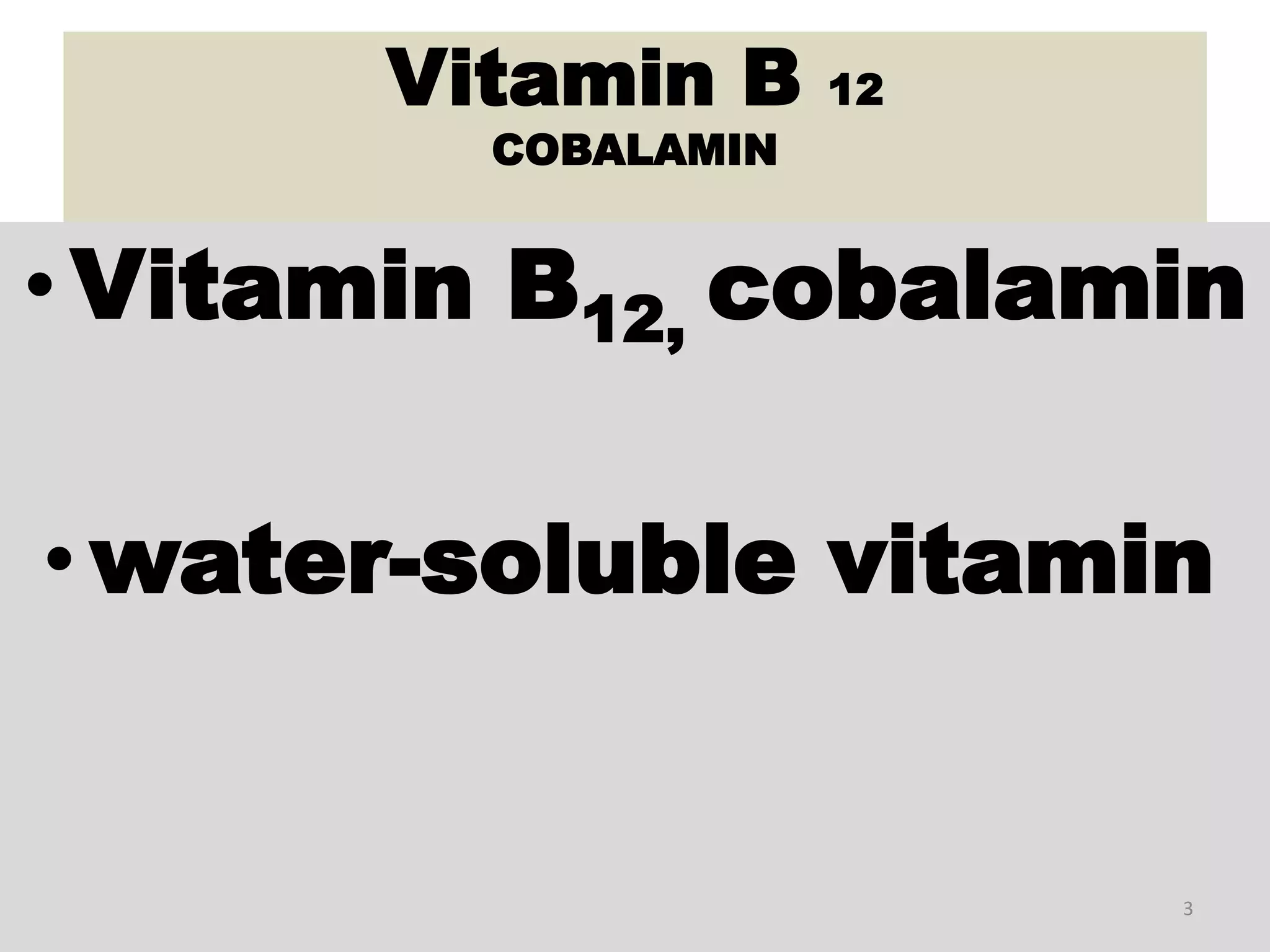 Vitamin B12, COBALAMIN | PDF