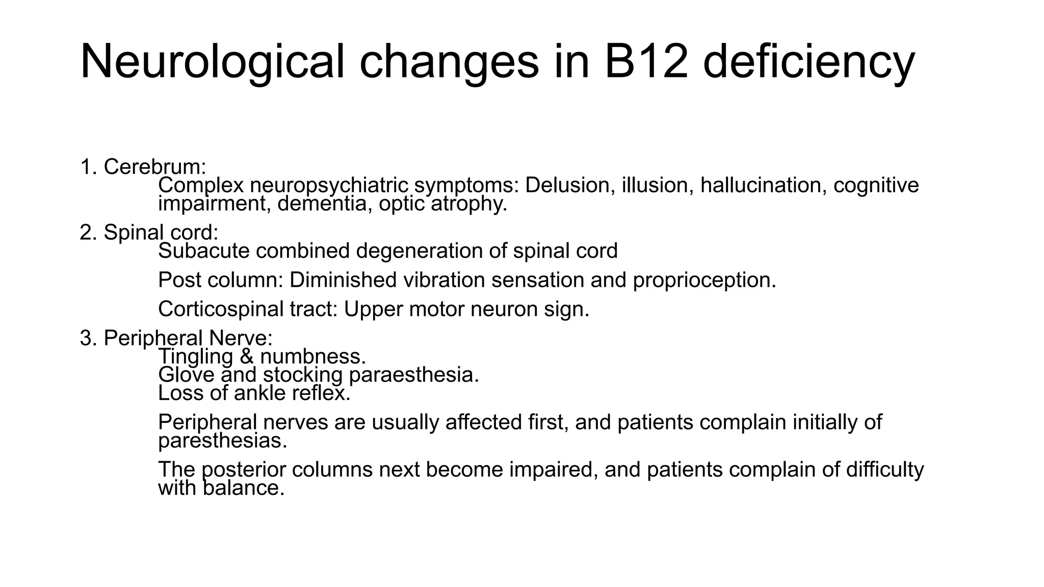 Neuropsychiatric presentations and B12 | PPT