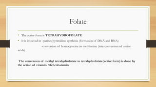 Vitamin B12 and Folate medicine theory.pptx
