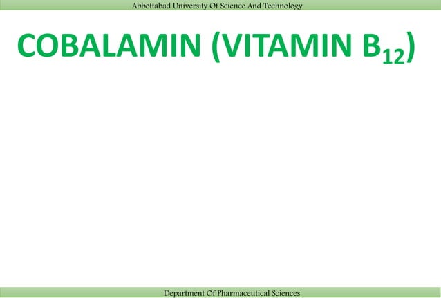 Vitamin B12 (Cobalamin) lecture slides notes | PDF | Blood Disorders ...