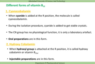 Vitamin B12 (Cobalamin) lecture slides notes | PDF