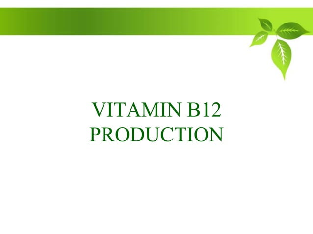Vitamin b12 production.ppt | Chemistry | Science