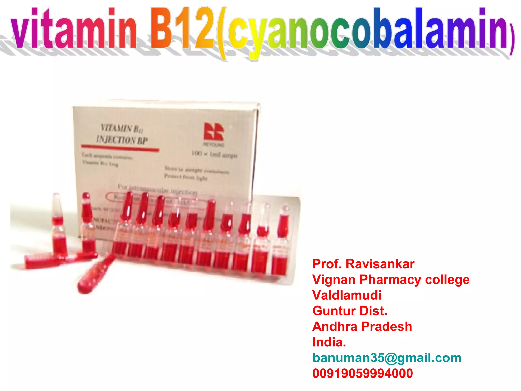 VITAMIN B12[CYNACOBALAMIN][COBALAMIN],SOURCES OFVITAMIN B12,VITAMIN B12 ...