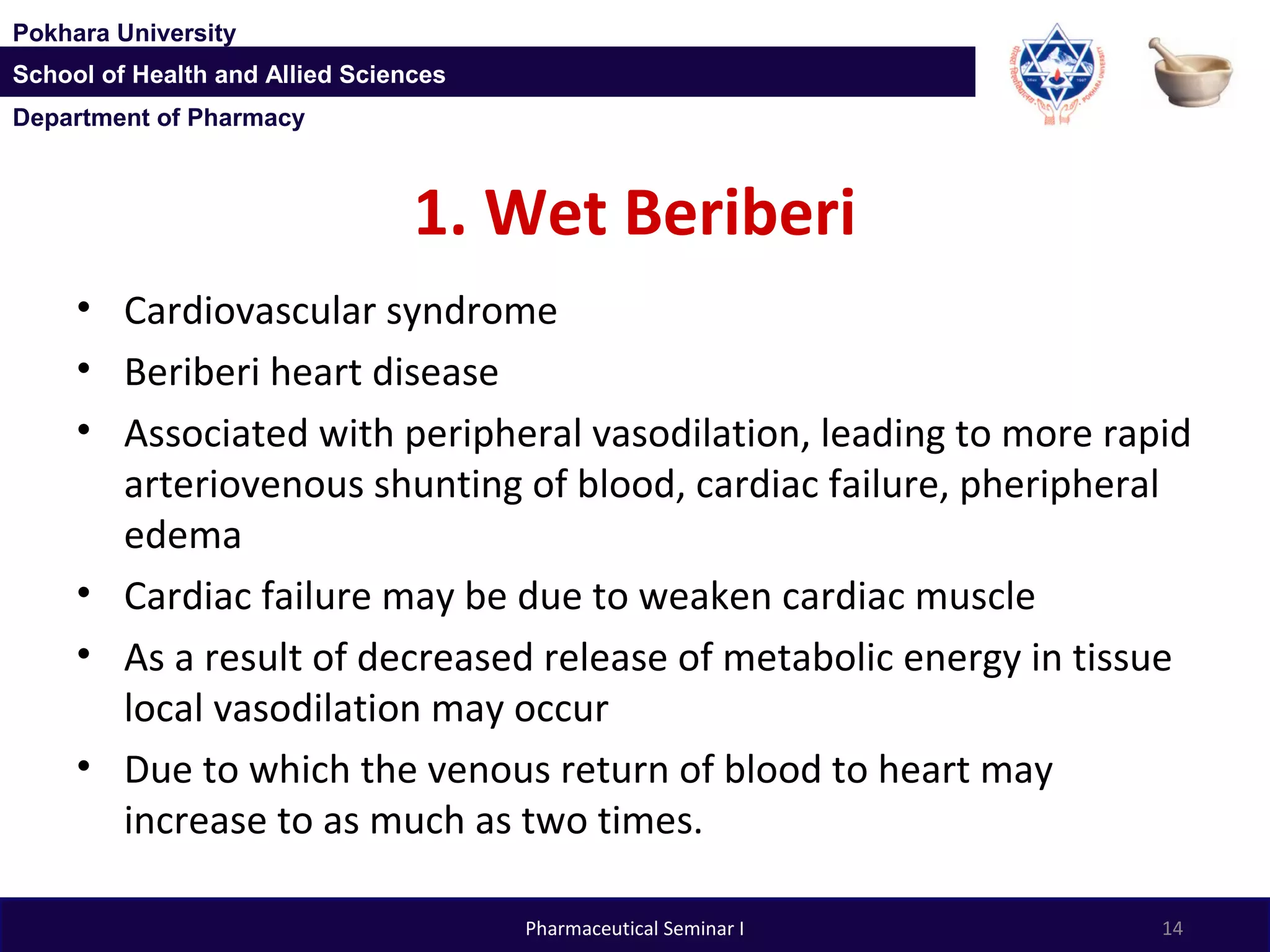 Vitamin b1(thiamine) and beriberi | PPT