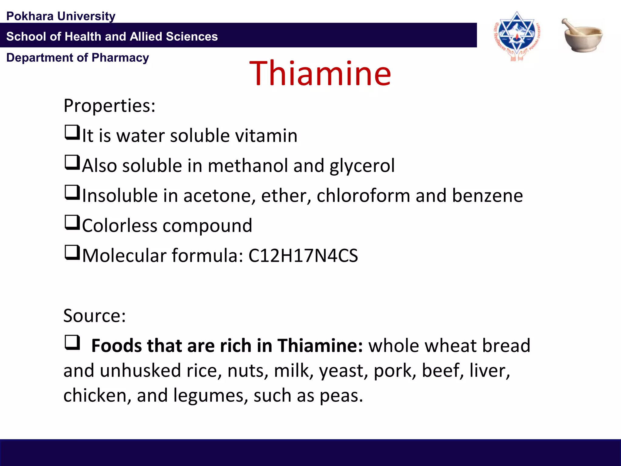 Vitamin b1(thiamine) and beriberi | PPT