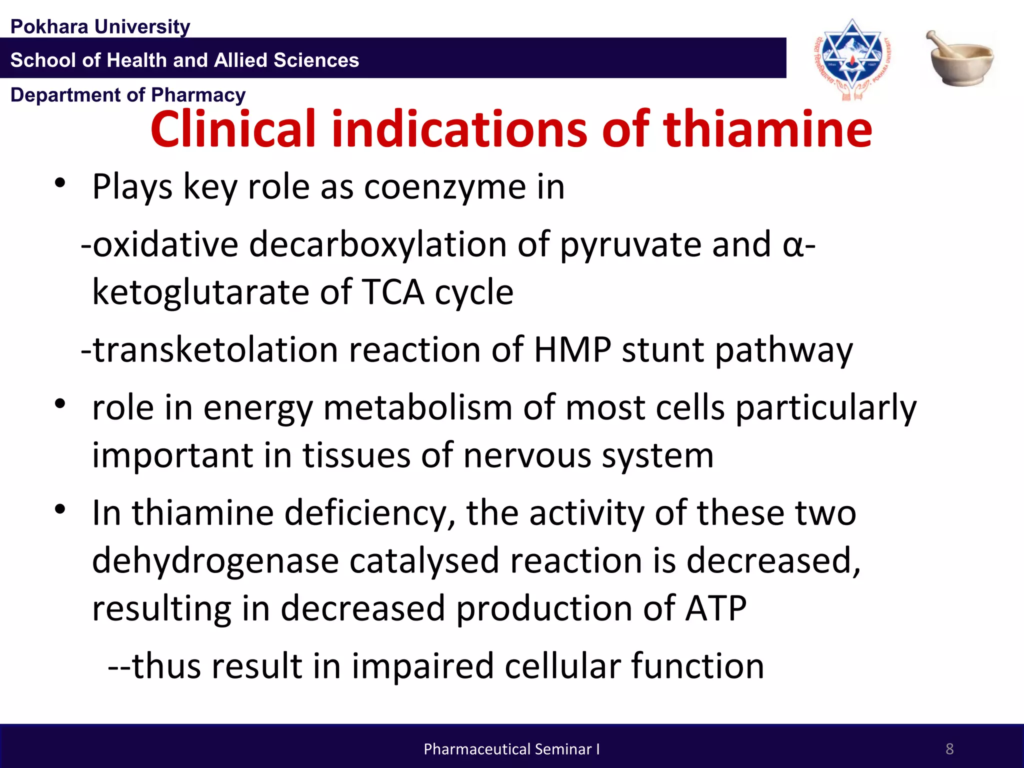 Vitamin b1(thiamine) and beriberi | PPT
