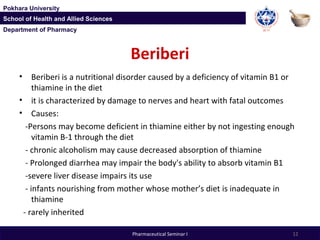 Vitamin b1(thiamine) and beriberi | PPT