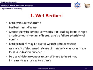 Vitamin b1(thiamine) and beriberi | PPT