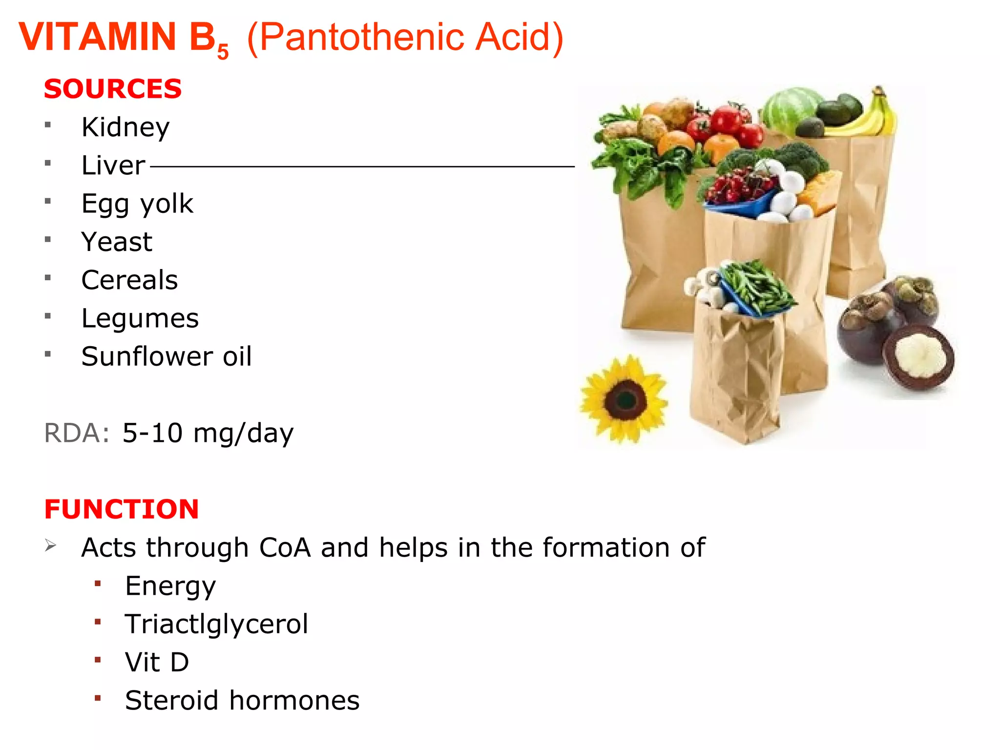 Vitamin B5 pantothenic acid MUHAMMAD MUSTANSAR | PPT
