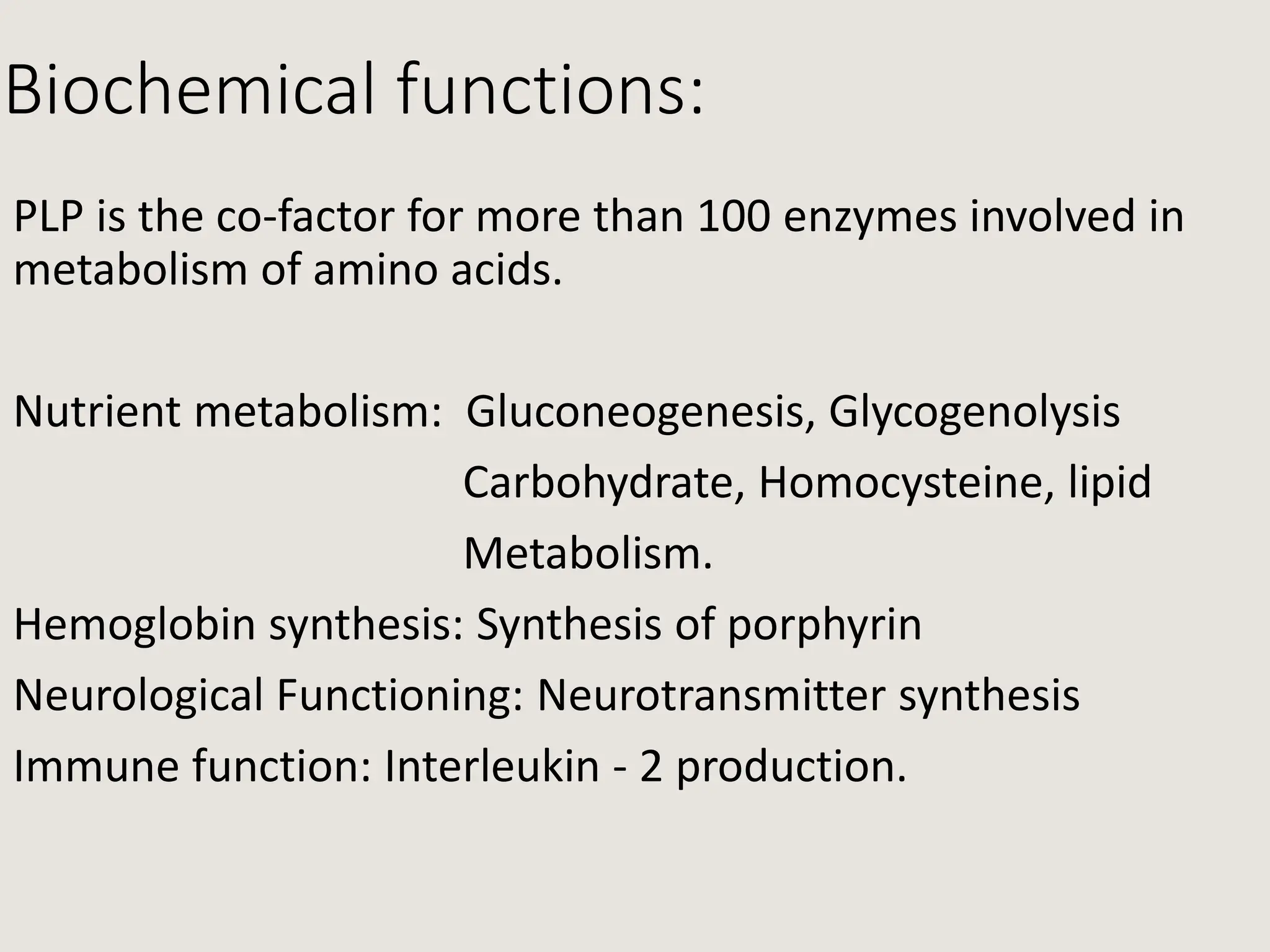 vitamin b6 biochemistry metabolism and functions | PPTX