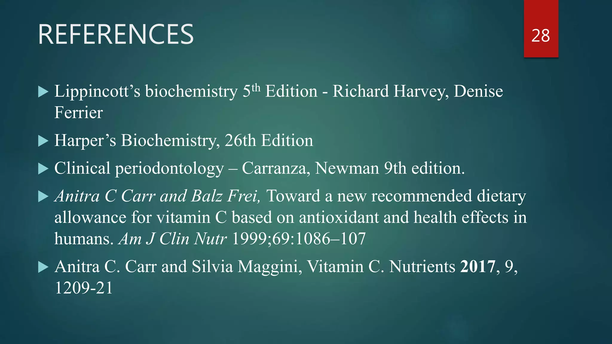 Vitamin C and Periodontal Health | PPTX