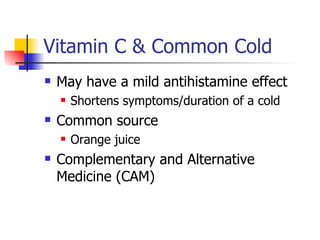 Vitamin c and the common cold | PPT