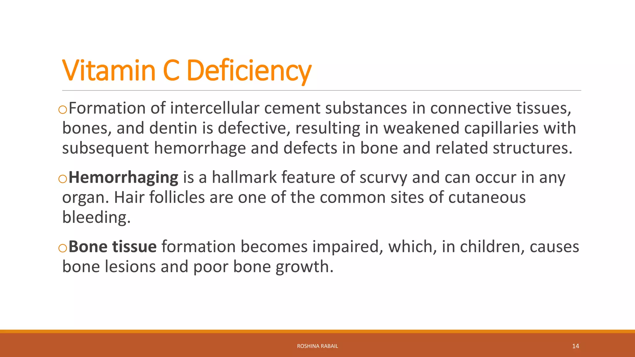 Vitamin c deficiency disorders | PPTX