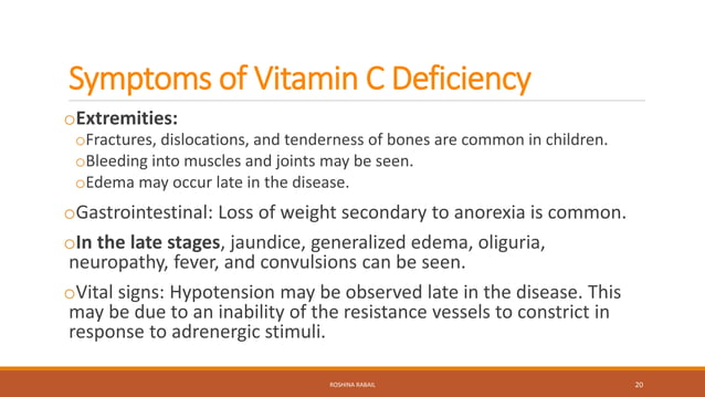 Vitamin c deficiency disorders | PPTX | Blood Disorders | Diseases and ...