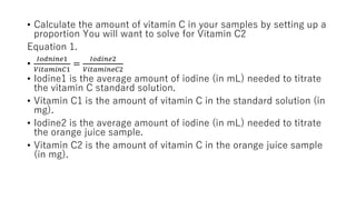 Vitamin c titration experiment | PDF