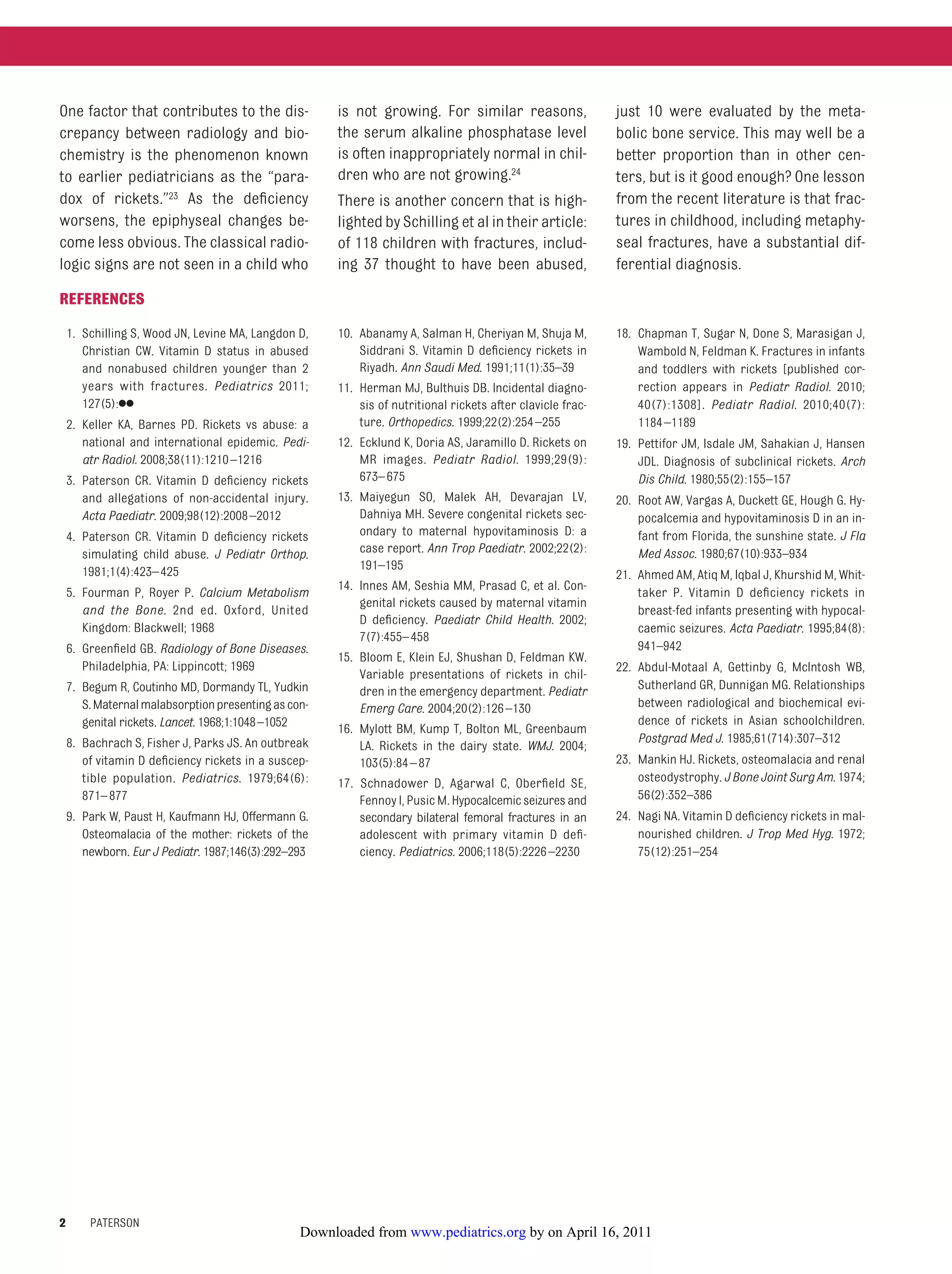 Vitamin d deficiency and fractures in chilhood colin paterson | PDF