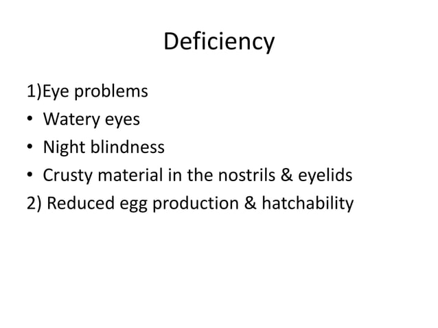 Vitamin deficiency diseases in poultry | PPTX | Blood Disorders ...