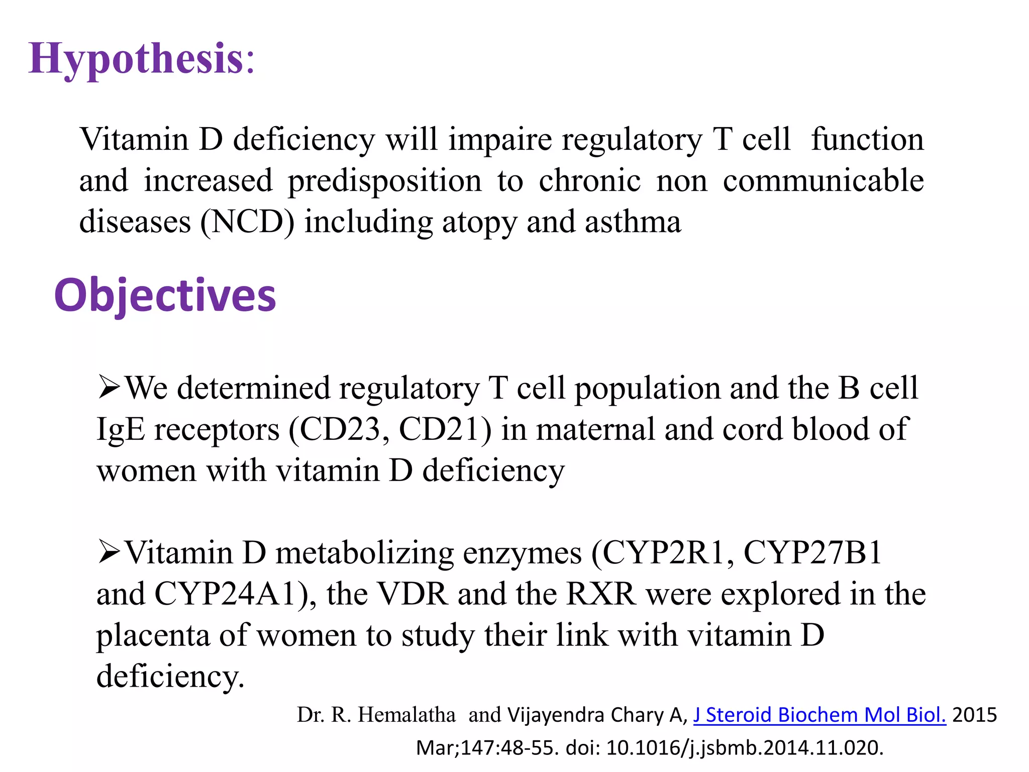 Vitamin D deficiency and Regulatory T cells in pregnant women | PPTX