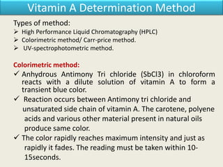 Vitamin estimation methods | PPTX