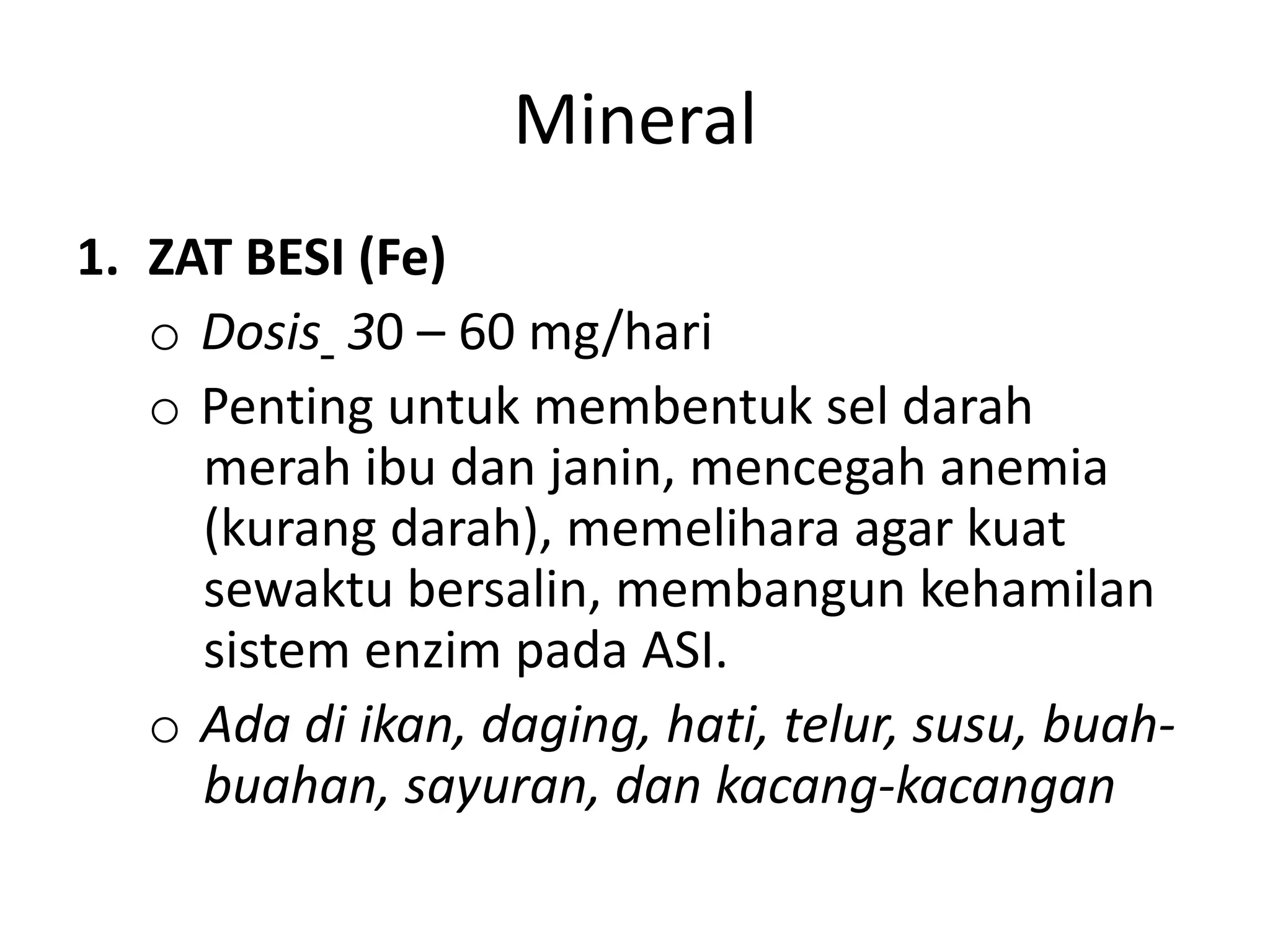 Vitamin & mineral untuk ibu hamil | PPTX
