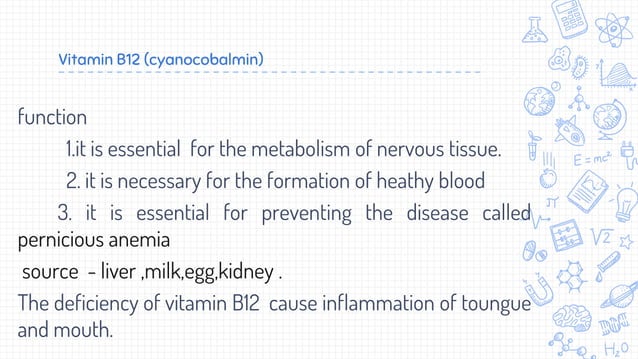 Vitamins -types,role and function | PPTX | Chemistry | Science