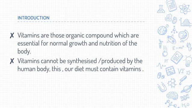 Vitamins -types,role and function | PPTX | Chemistry | Science