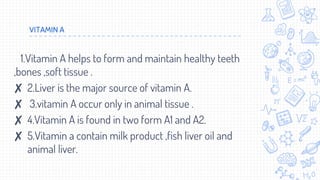 Vitamins -types,role and function | PPTX | Chemistry | Science
