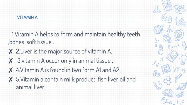 Vitamins -types,role and function | PPTX | Chemistry | Science