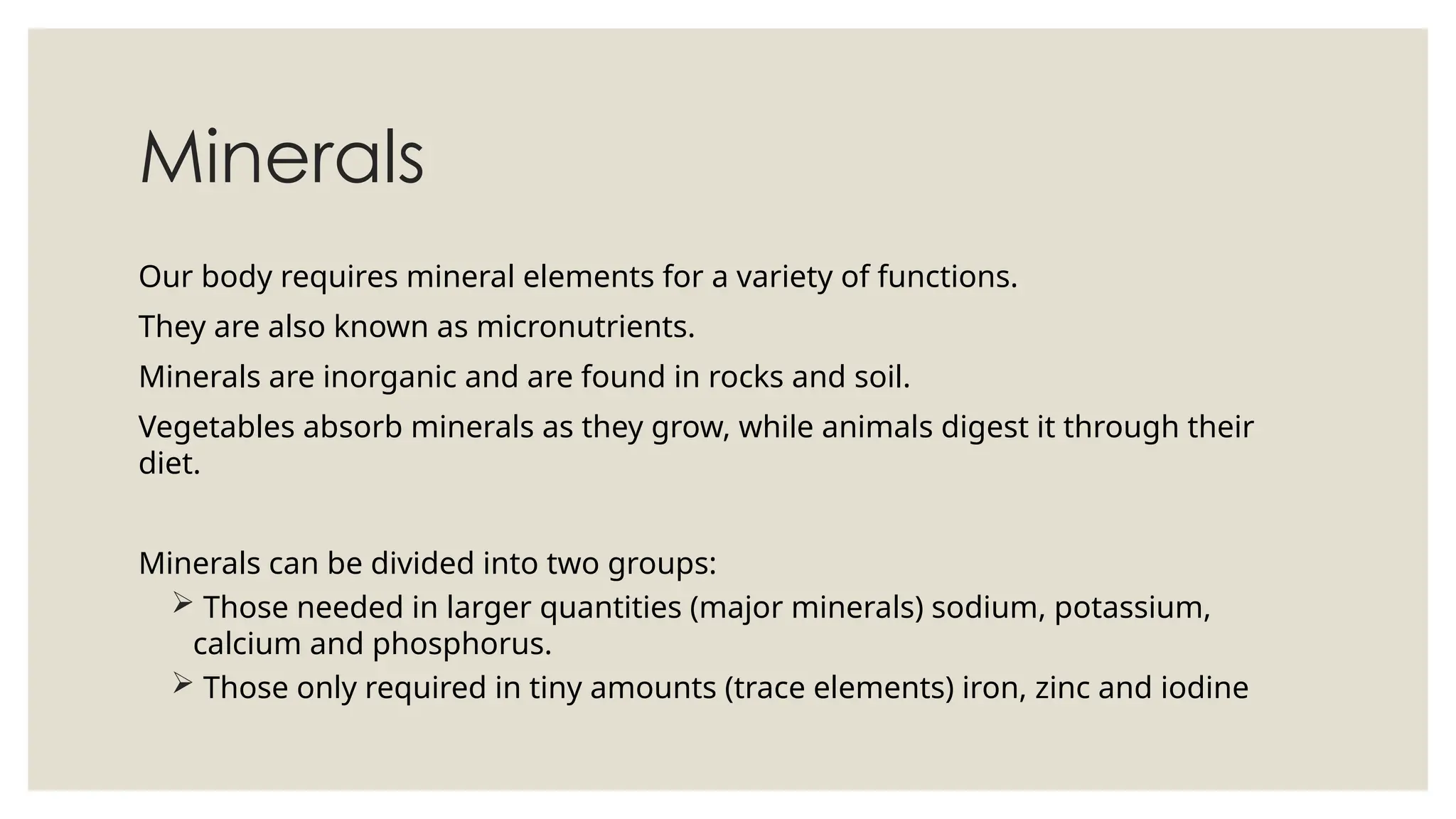 Importance of vitamins and minerals in human body | PPTX