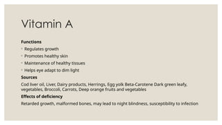 Importance of vitamins and minerals in human body | PPTX