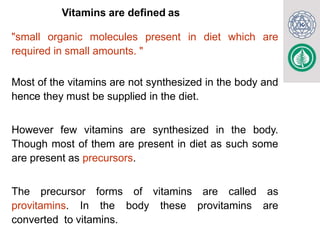 Biochemistry of Vitamins for Medical Students-Rajendra | PPTX