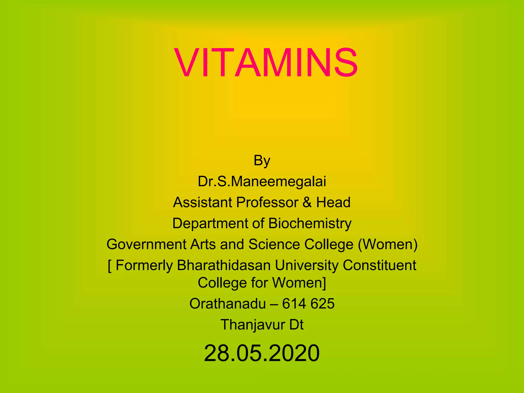 Vitamins - Overview | PPT