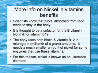 Vitamin uses for: Choline, B8,Inositol, Molybdenum,Iodine, Copper ...