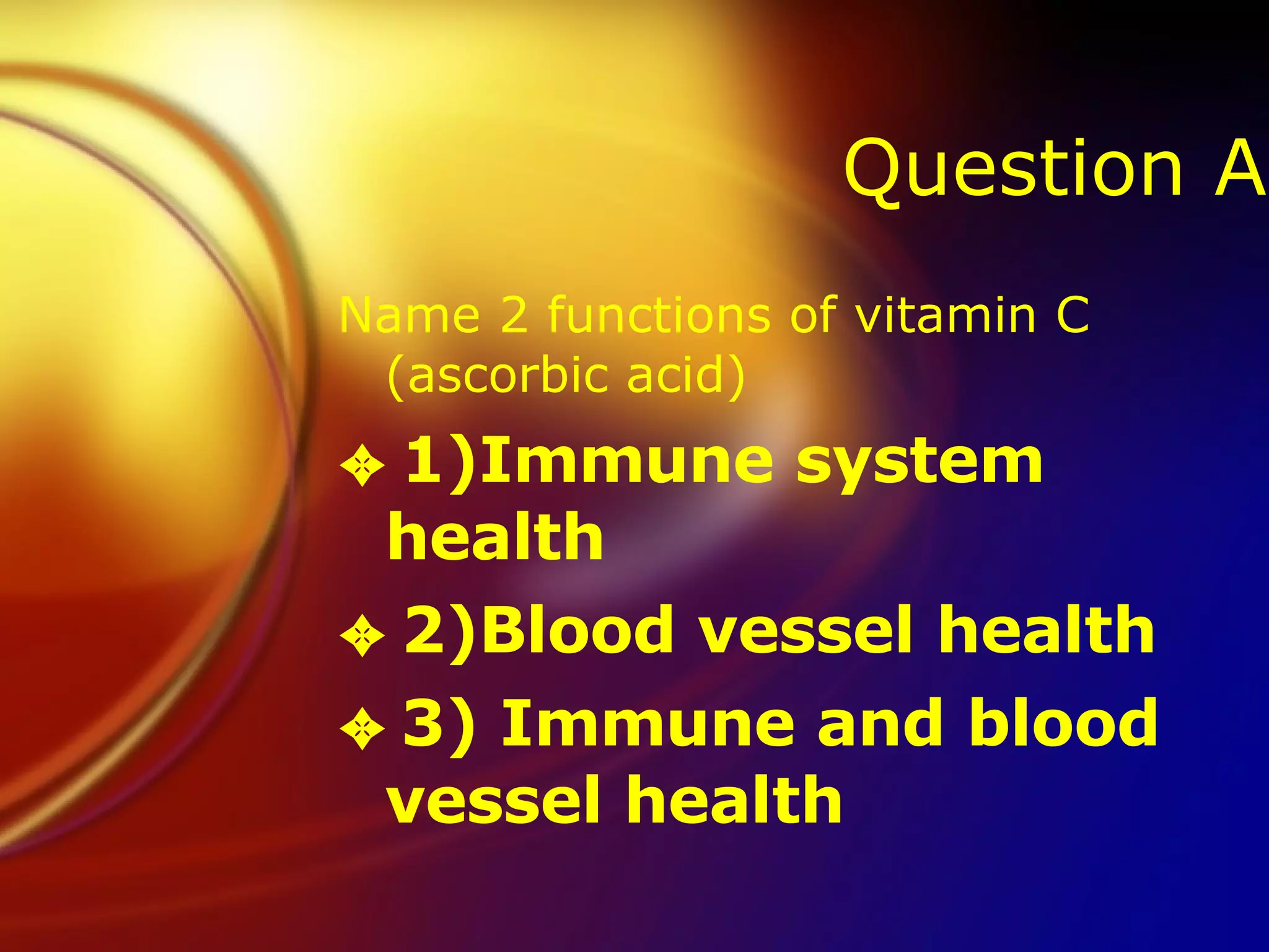 Vitamins And Health Quiz | PPT | Nutrition | Healthy Living