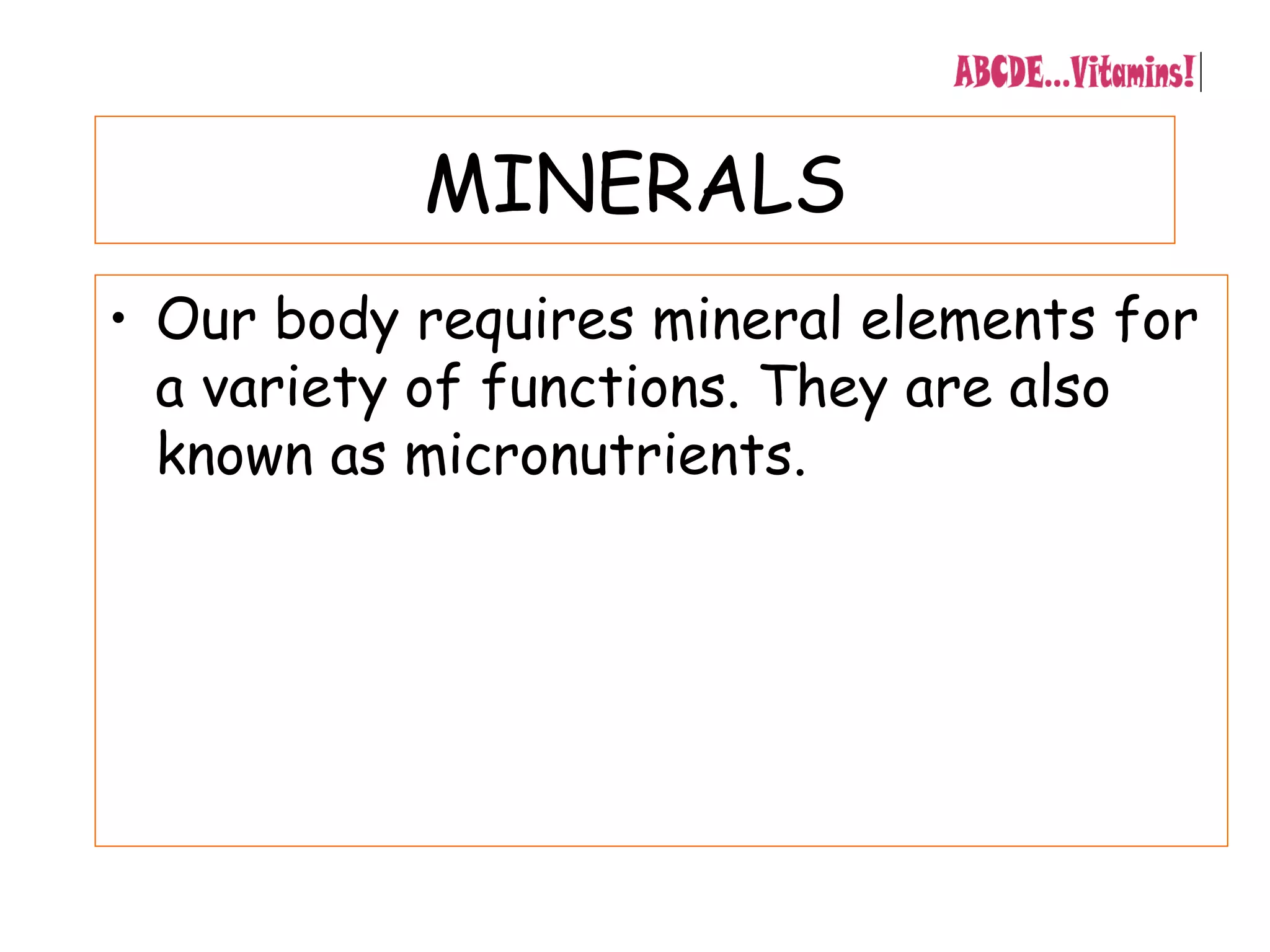 Vitamins and minerals | PPT