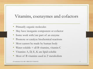 Vitamins as coenzymes | PPT