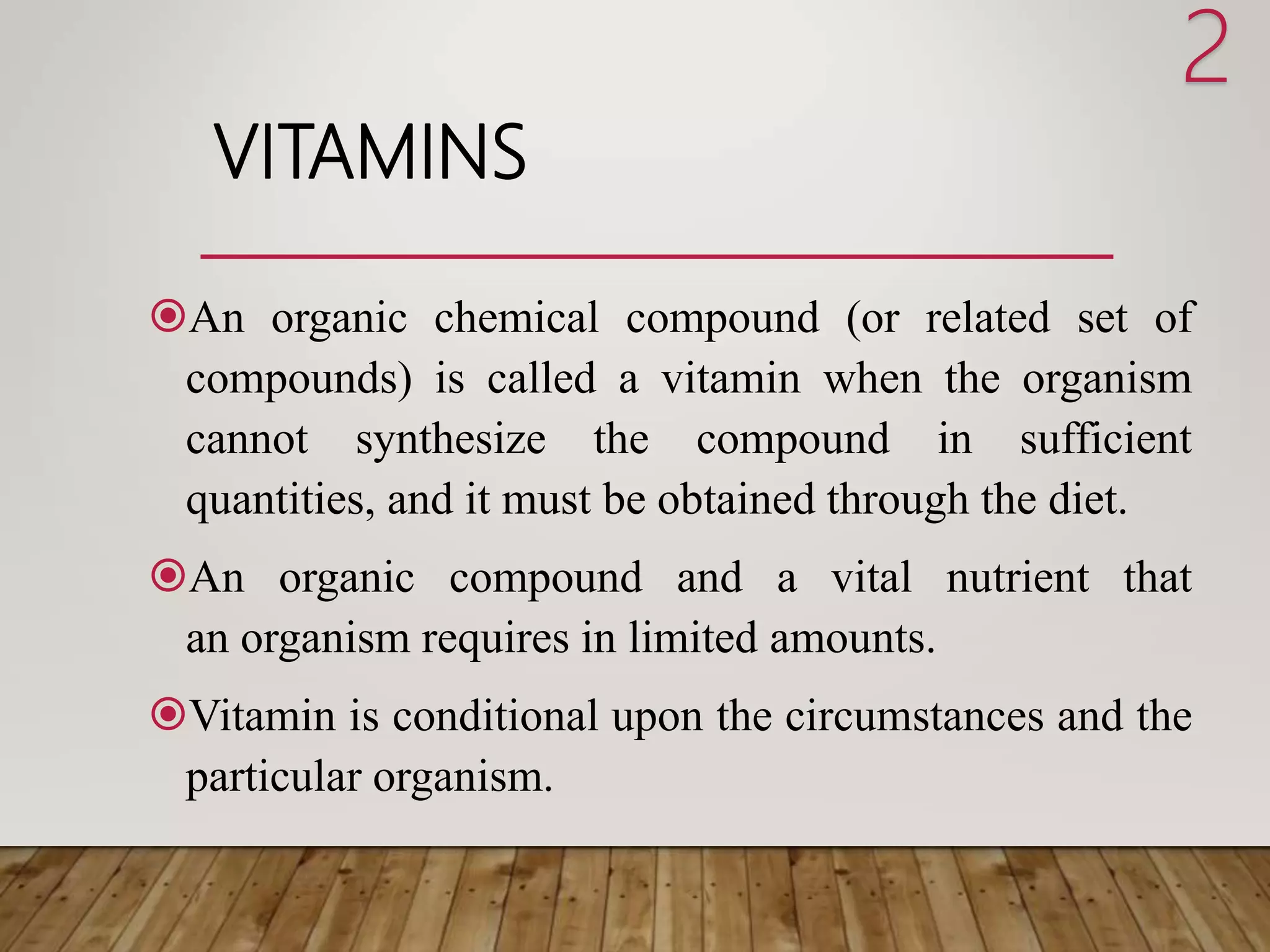 Vitamins and its classifications | PPTX