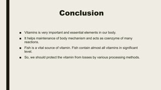 Vitamins in fish | PPTX