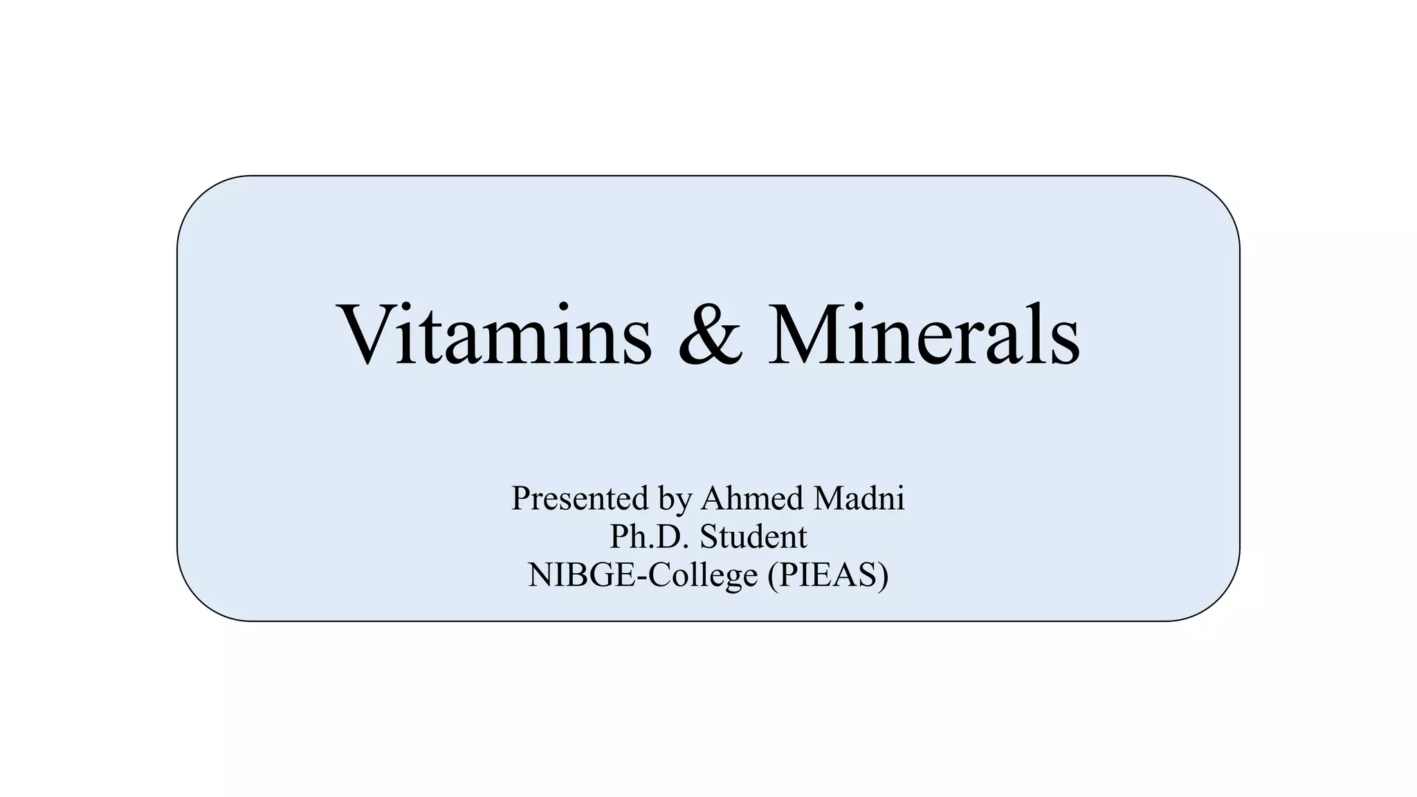 Vitamins & Minerals | PDF