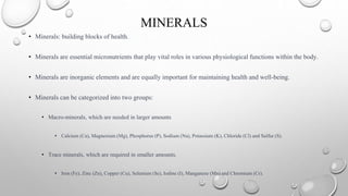 Vitamins, Minerals and Water in daily life.pptx