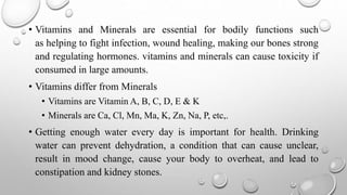 Vitamins, Minerals and Water in daily life.pptx