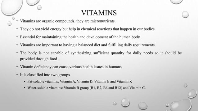 Vitamins, Minerals and Water in daily life.pptx