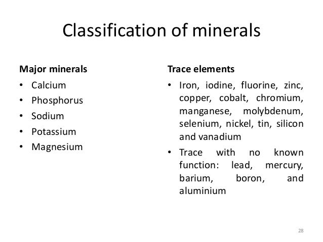 Vitamins and minerals