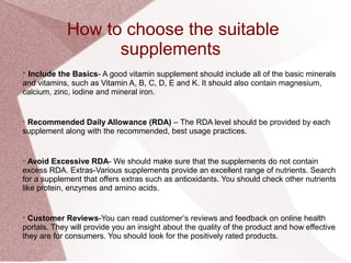 Vitamin & supplements facts sheet | PPT