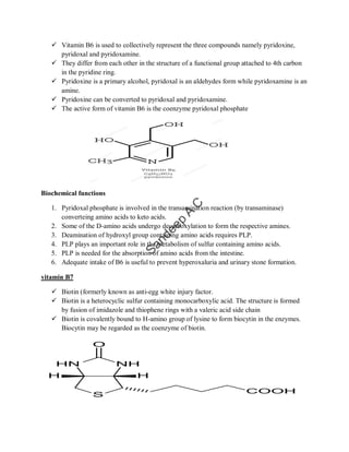 Vitamins and Thier functions chemistry | PDF