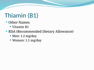 Vitamins Water Soluble Biochemistry pptx | PPTX